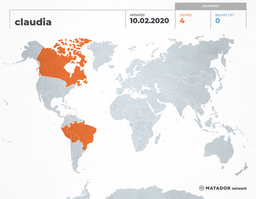 Claudia’s Travel Map – Matador Network
