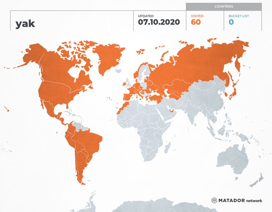 Yak’s Travel Map – Matador Network
