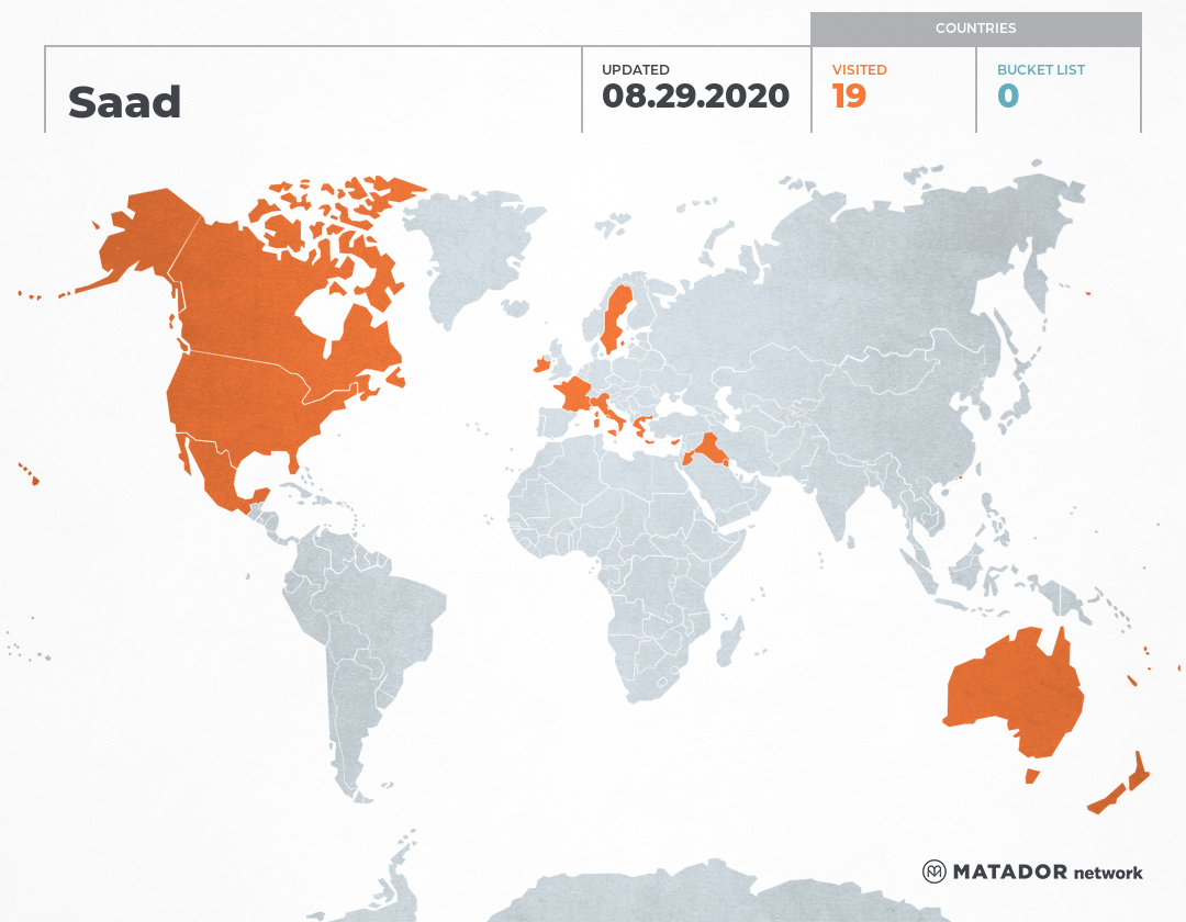 Saad’s Travel Map – Matador Network