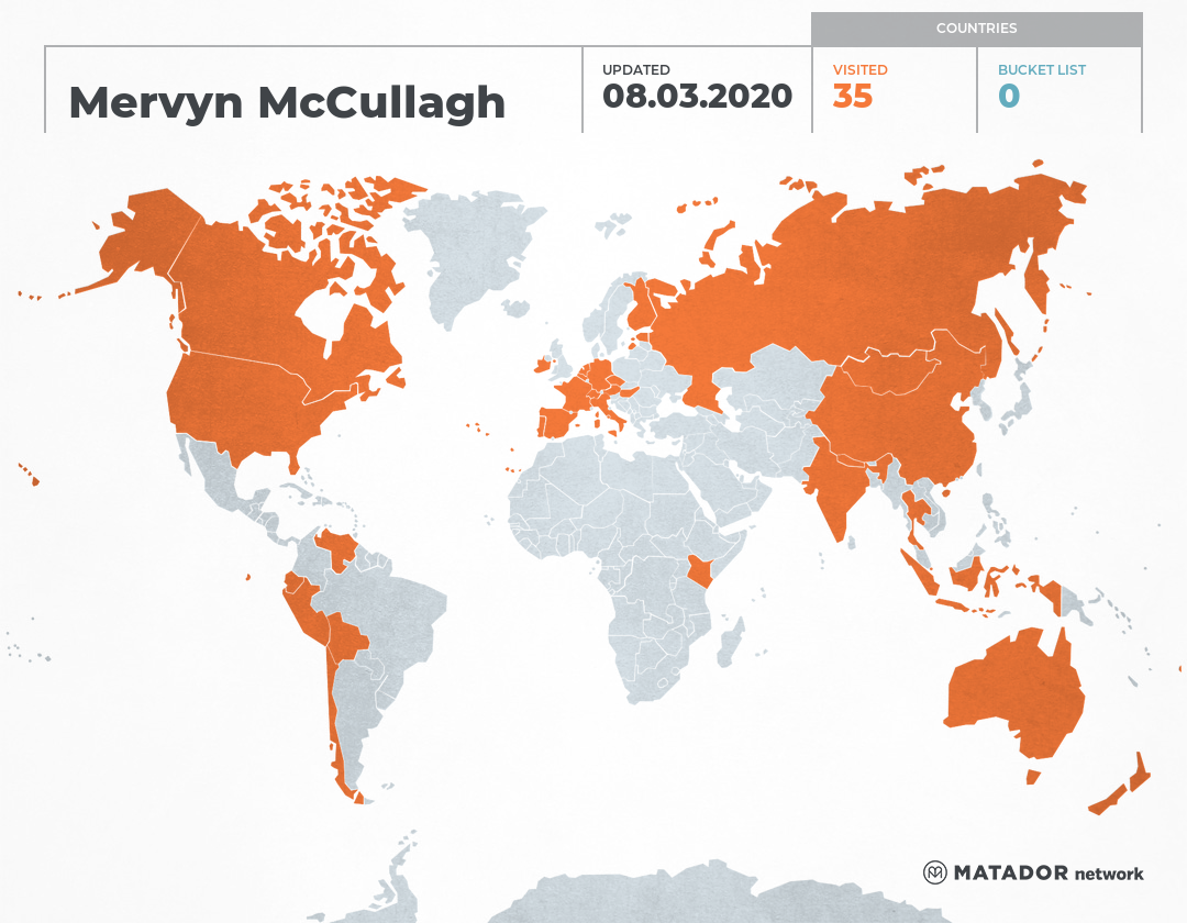 Mervyn McCullagh’s Travel Map – Matador Network