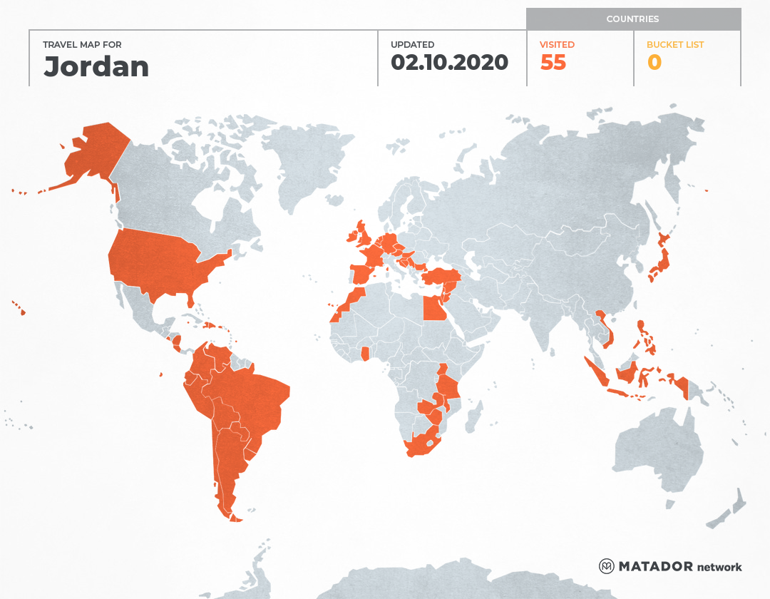 Jordan’s Travel Map – Matador Network