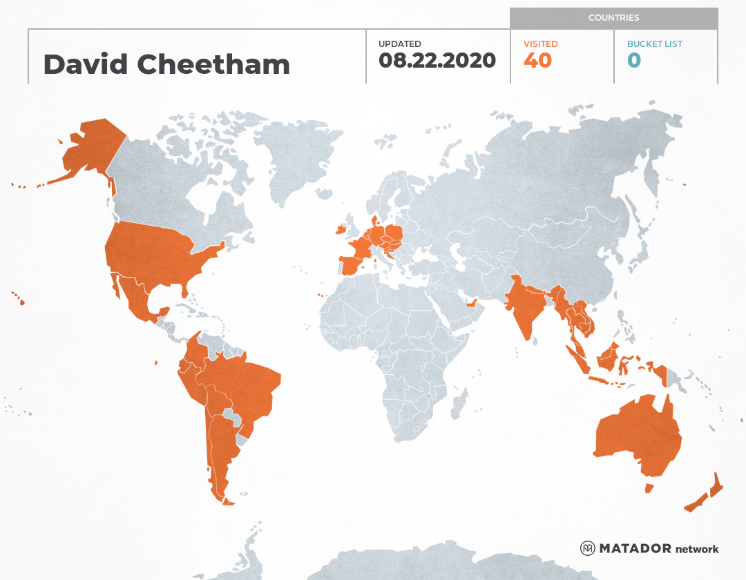 David Cheetham’s Travel Map – Matador Network