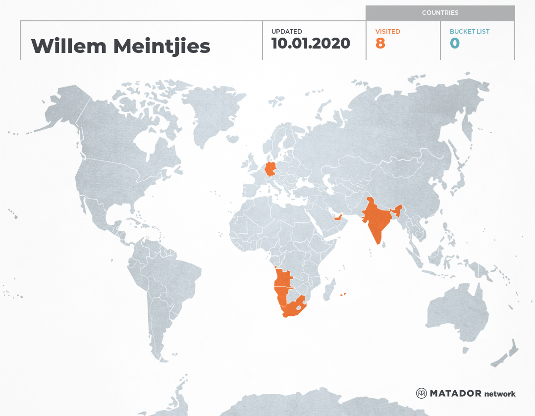 Willem Meintjies’s Travel Map – Matador Network