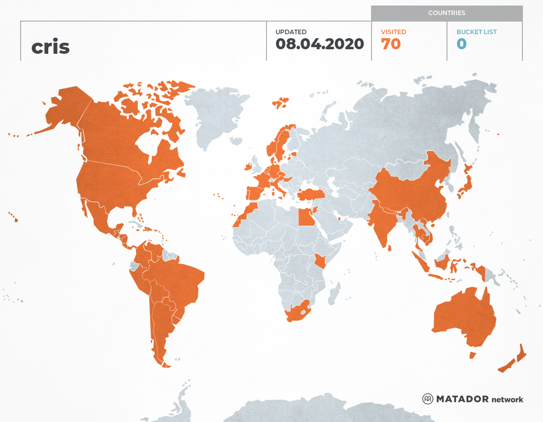 Cris’s Travel Map – Matador Network
