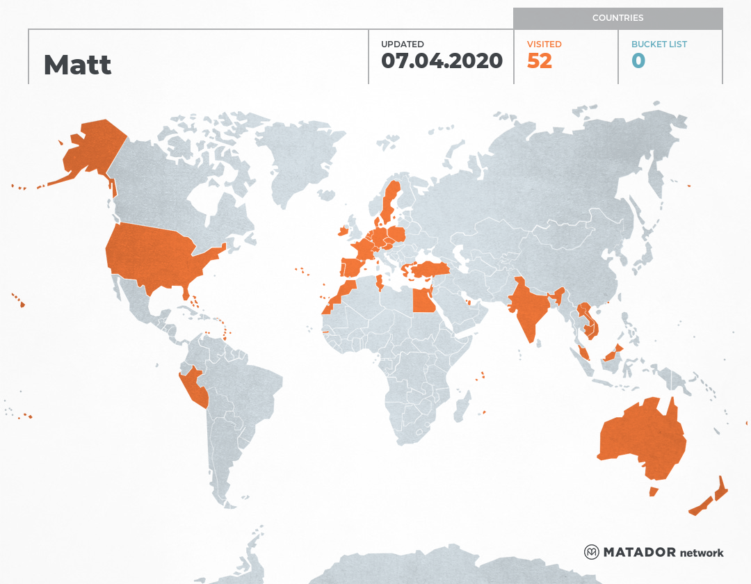 Matt’s Travel Map – Matador Network