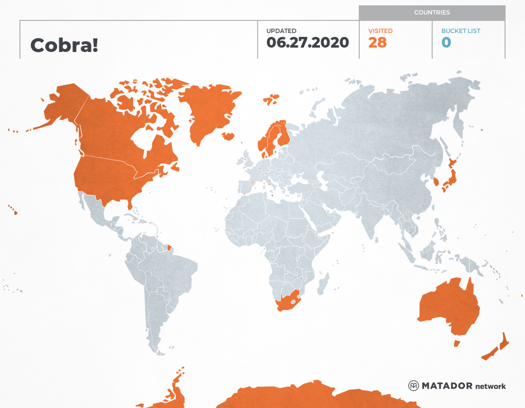 Cobra!’s Travel Map – Matador Network