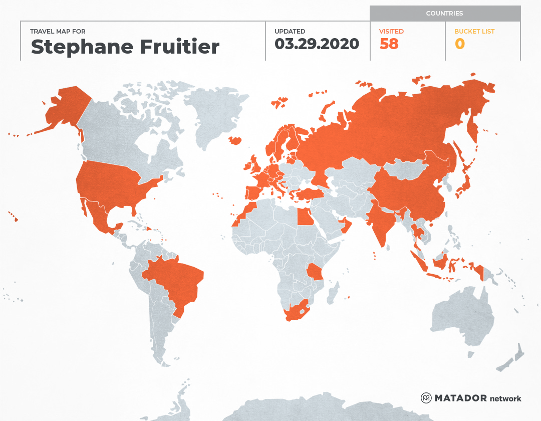 Stephane Fruitier’s Travel Map – Matador Network