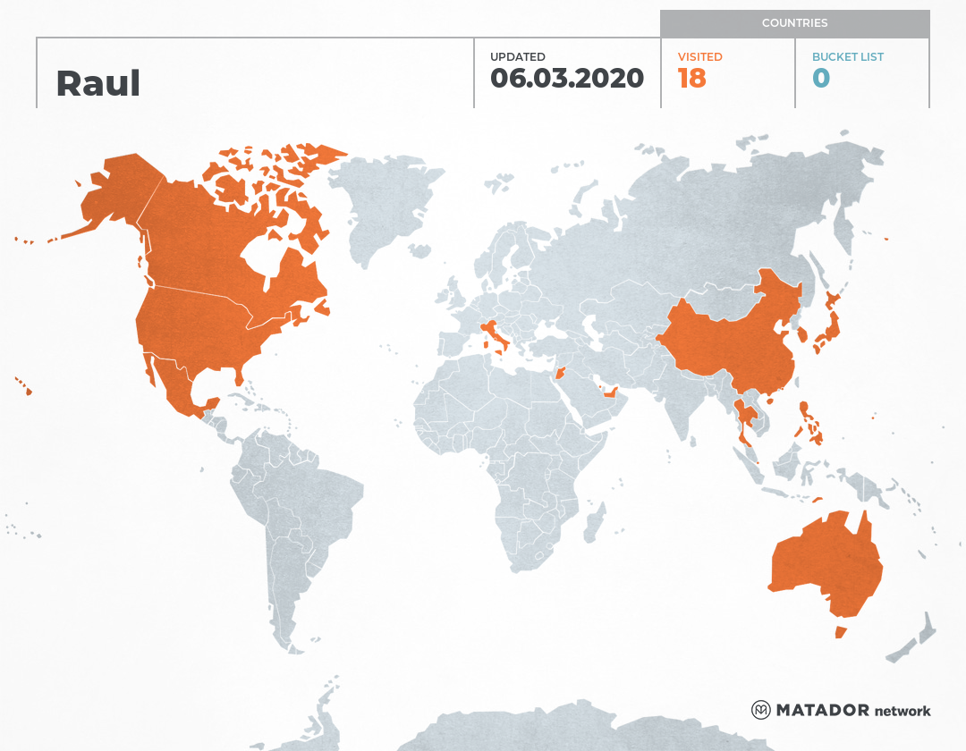 Raul’s Travel Map – Matador Network