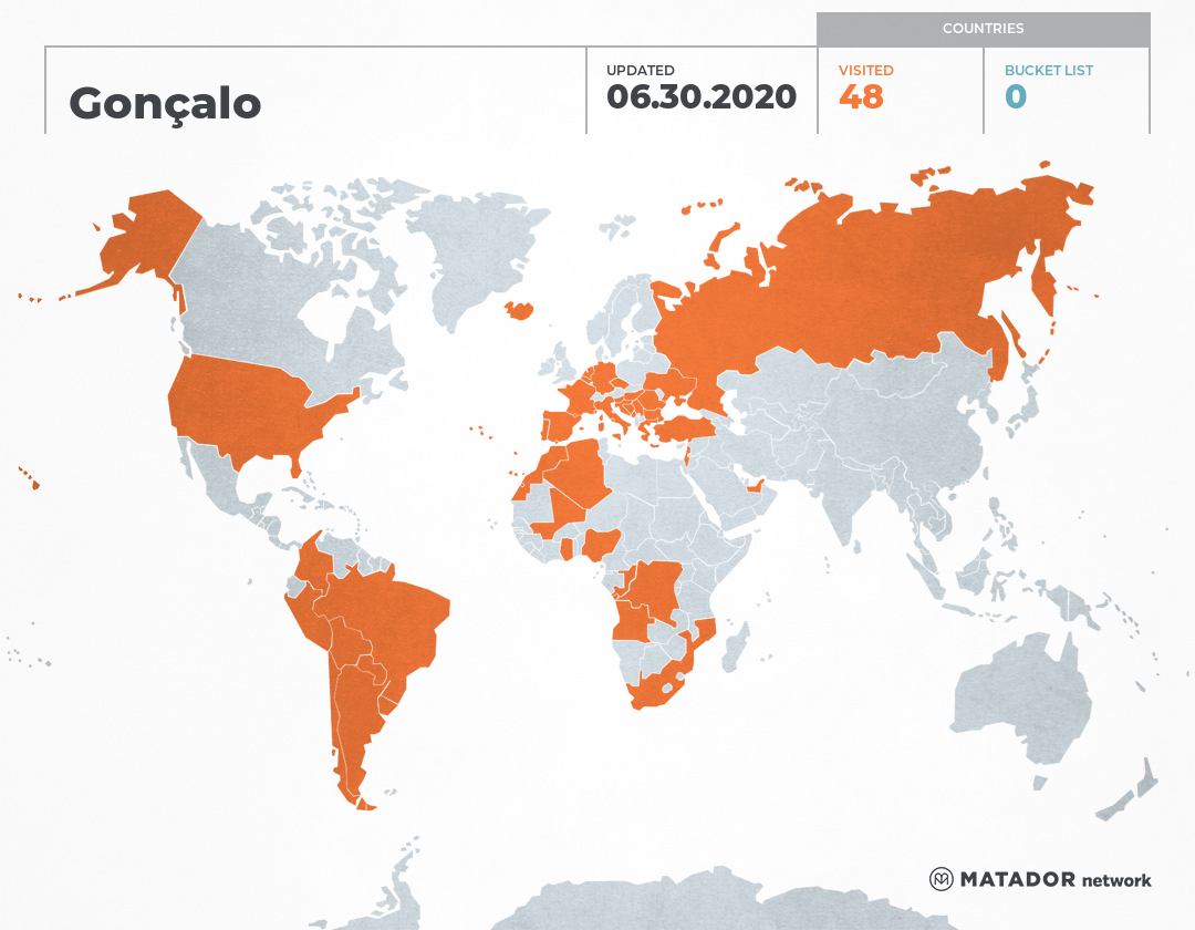 Gonçalo’s Travel Map – Matador Network