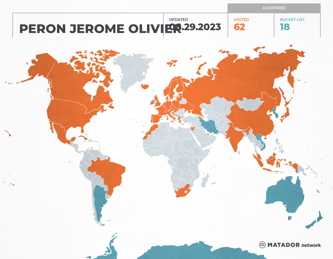 PERON JEROME OLIVIER’s Travel Map – Matador Network