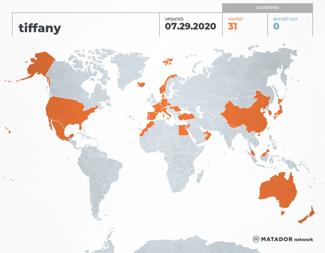 Tiffany’s Travel Map – Matador Network