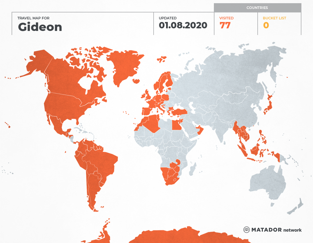 Gideon’s Travel Map – Matador Network