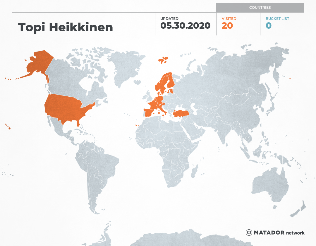 Topi Heikkinen’s Travel Map – Matador Network