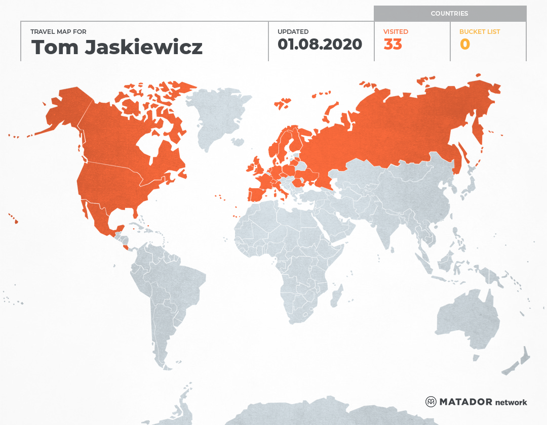 Tom Jaskiewicz’s Travel Map – Matador Network
