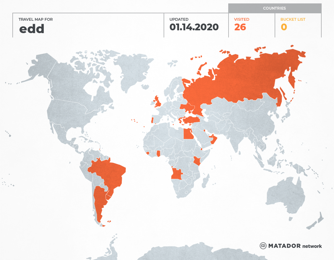 Edd’s Travel Map – Matador Network