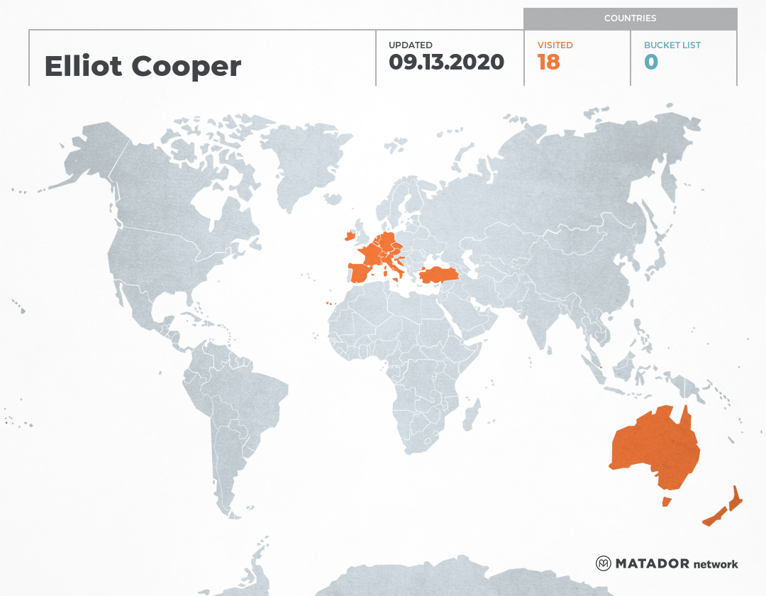Elliot Cooper’s Travel Map – Matador Network