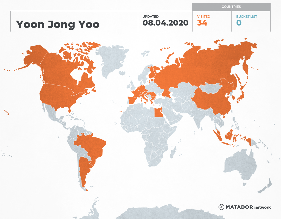 Yoon Jong Yoo’s Travel Map – Matador Network