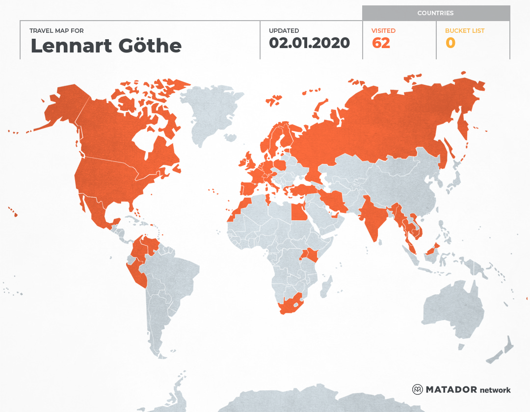 Lennart Göthe’s Travel Map – Matador Network