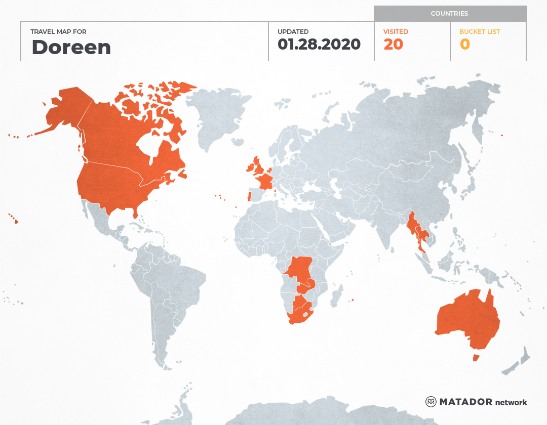 Doreen’s Travel Map – Matador Network