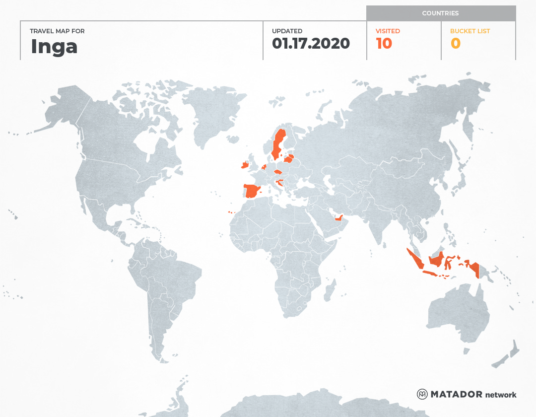 Inga’s Travel Map – Matador Network