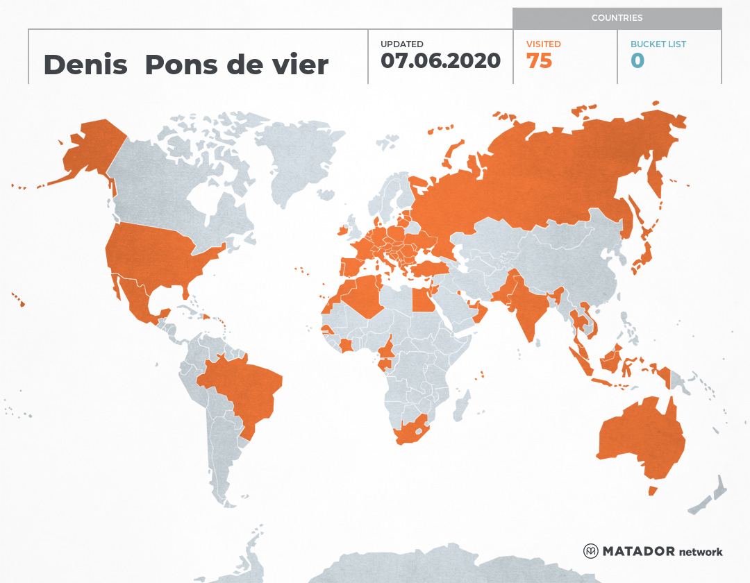 Denis Pons de Vier’s Travel Map – Matador Network