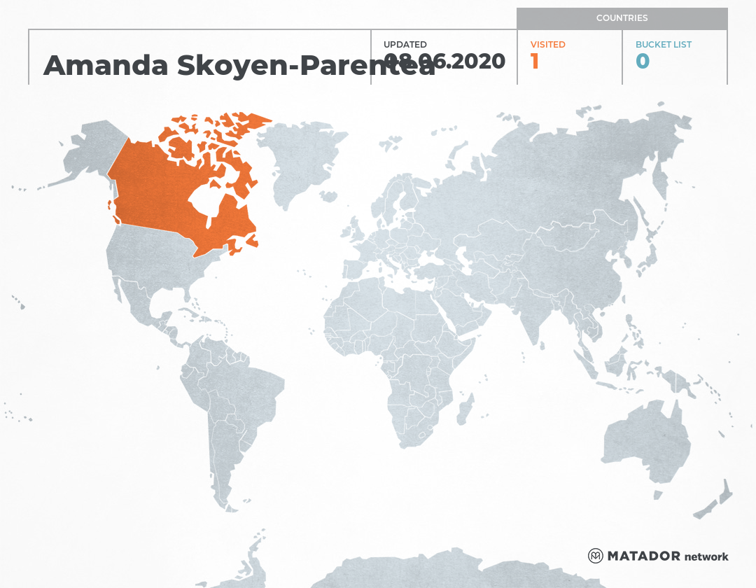 Amanda Skoyen-Parenteau’s Travel Map – Matador Network