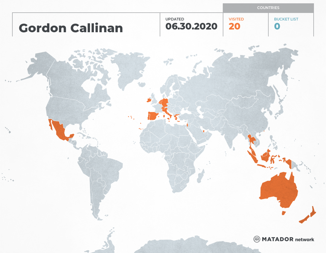 Gordon Callinan’s Travel Map – Matador Network