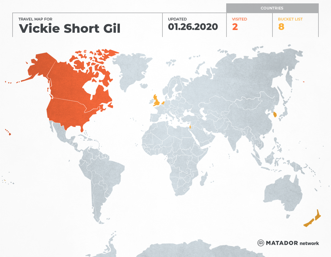Vickie Short Gilliam’s Travel Map – Matador Network