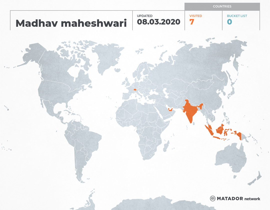 Madhav Maheshwari’s Travel Map – Matador Network