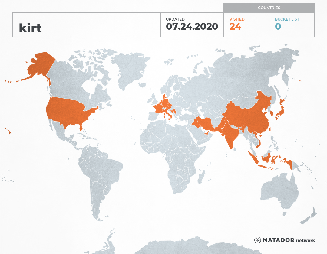 Kirt’s Travel Map – Matador Network