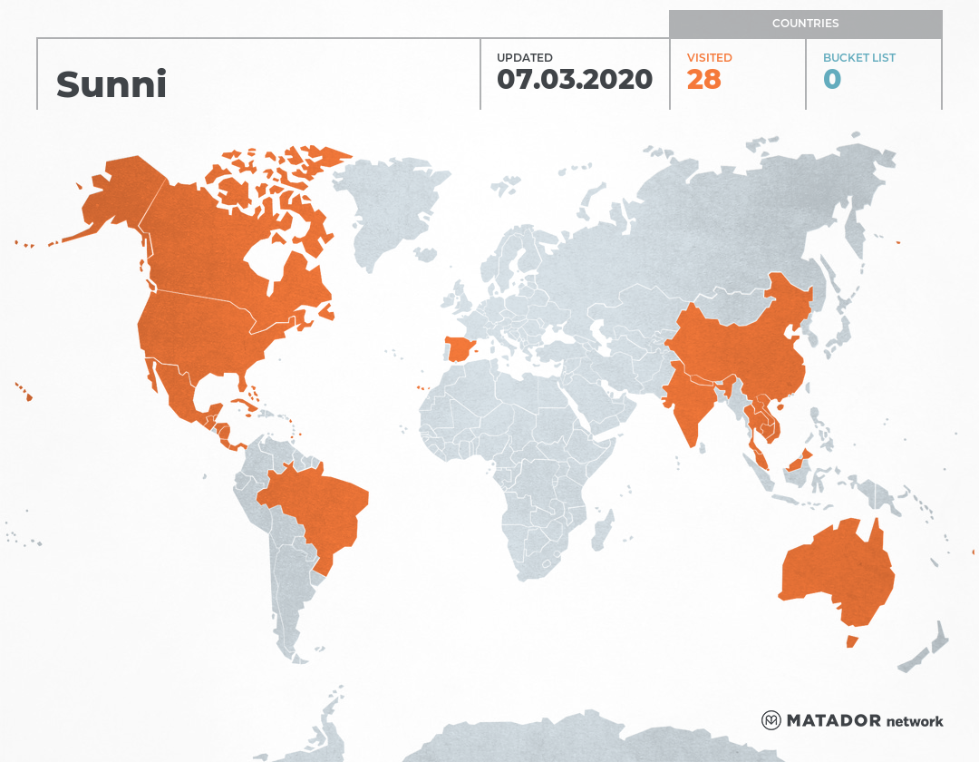Sunni’s Travel Map – Matador Network