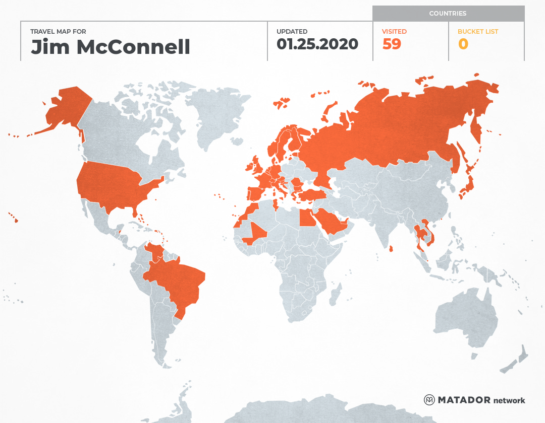 Jim McConnell’s Travel Map – Matador Network