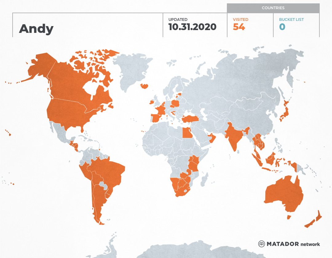 Andy’s Travel Map – Matador Network