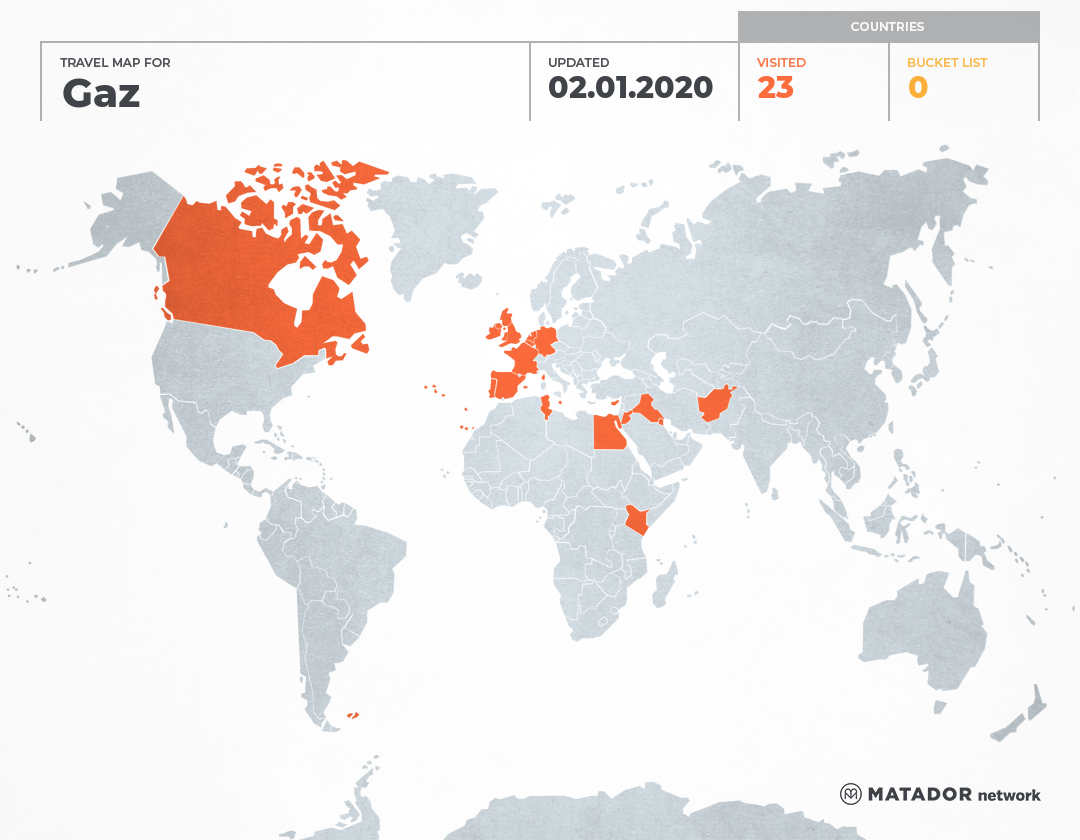 Gaz’s Travel Map – Matador Network