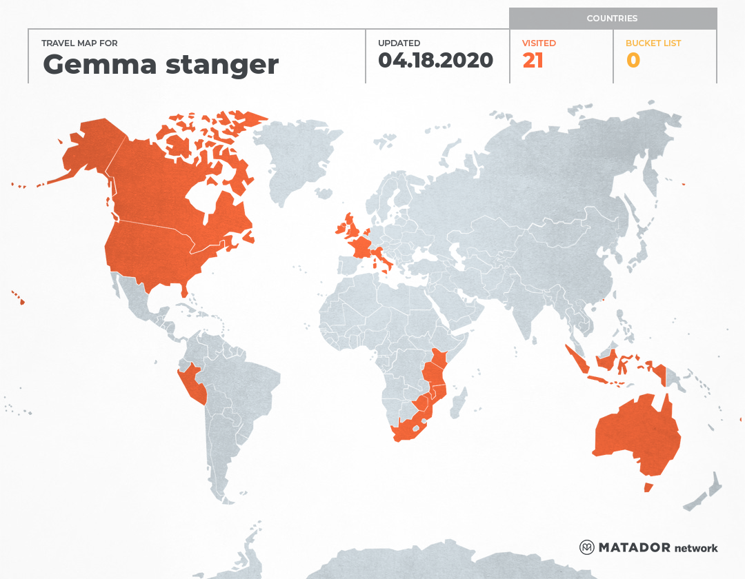 Gemma Stanger’s Travel Map – Matador Network