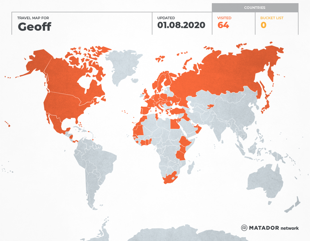 Geoff’s Travel Map – Matador Network