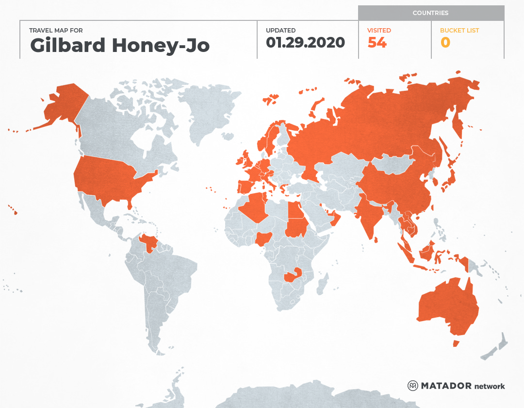 Gilbard Honey-Jones’s Travel Map – Matador Network