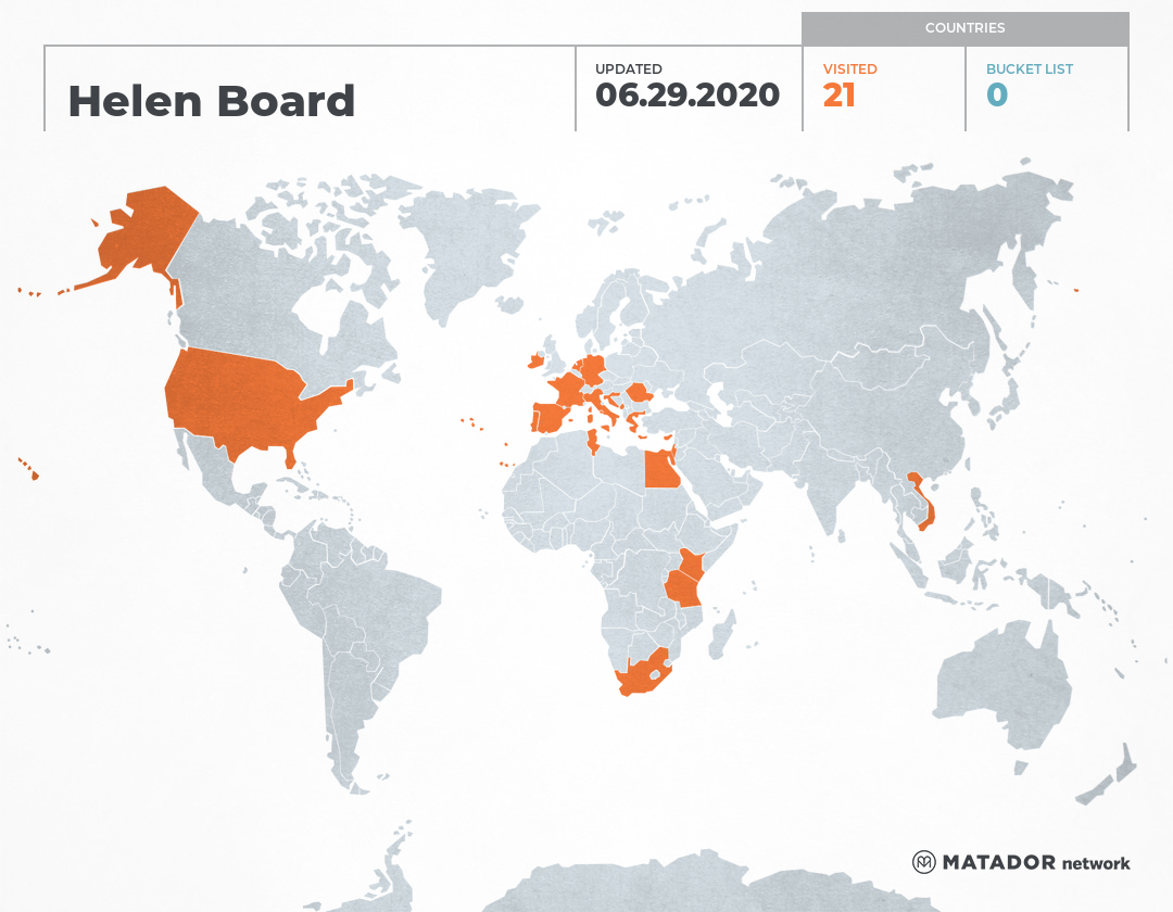 Helen Board’s Travel Map – Matador Network