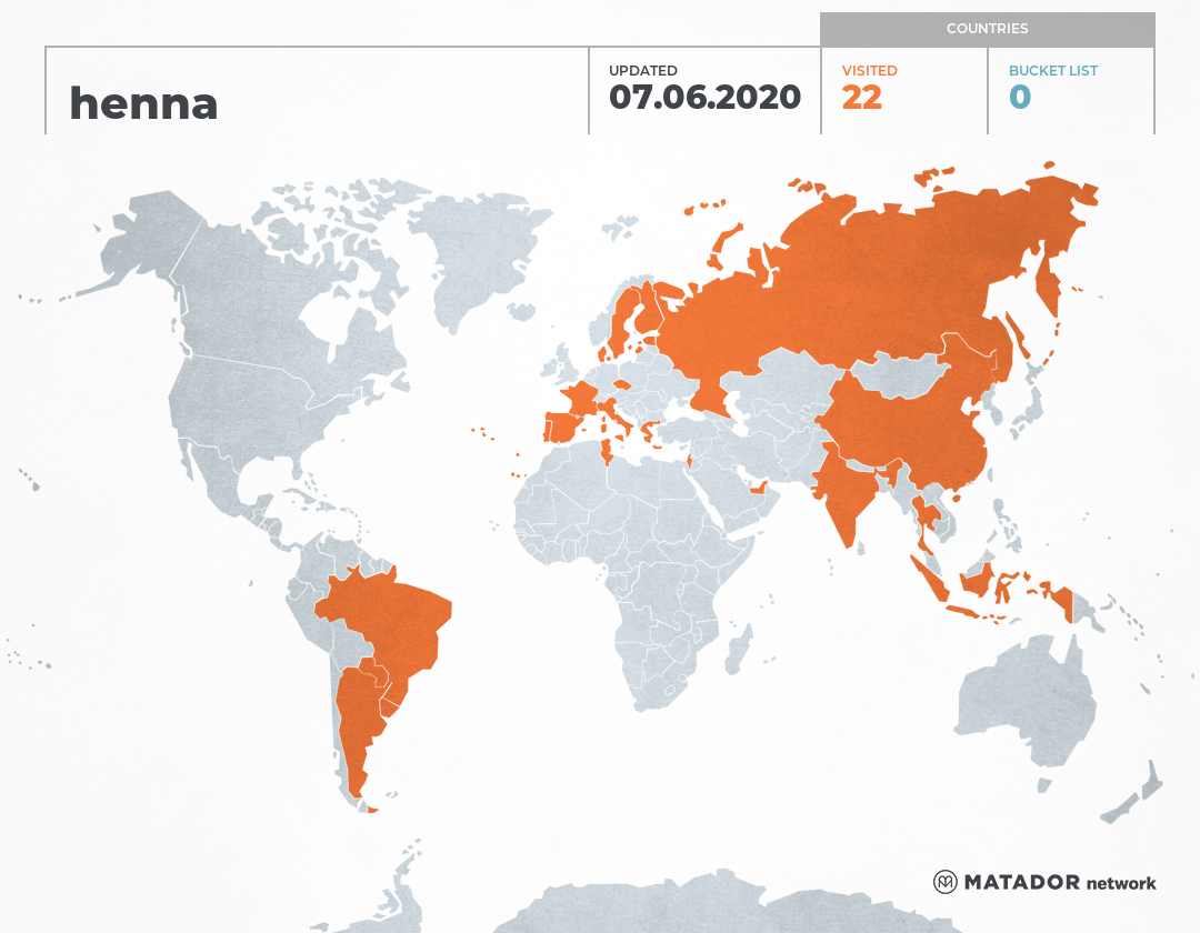 Henna’s Travel Map – Matador Network
