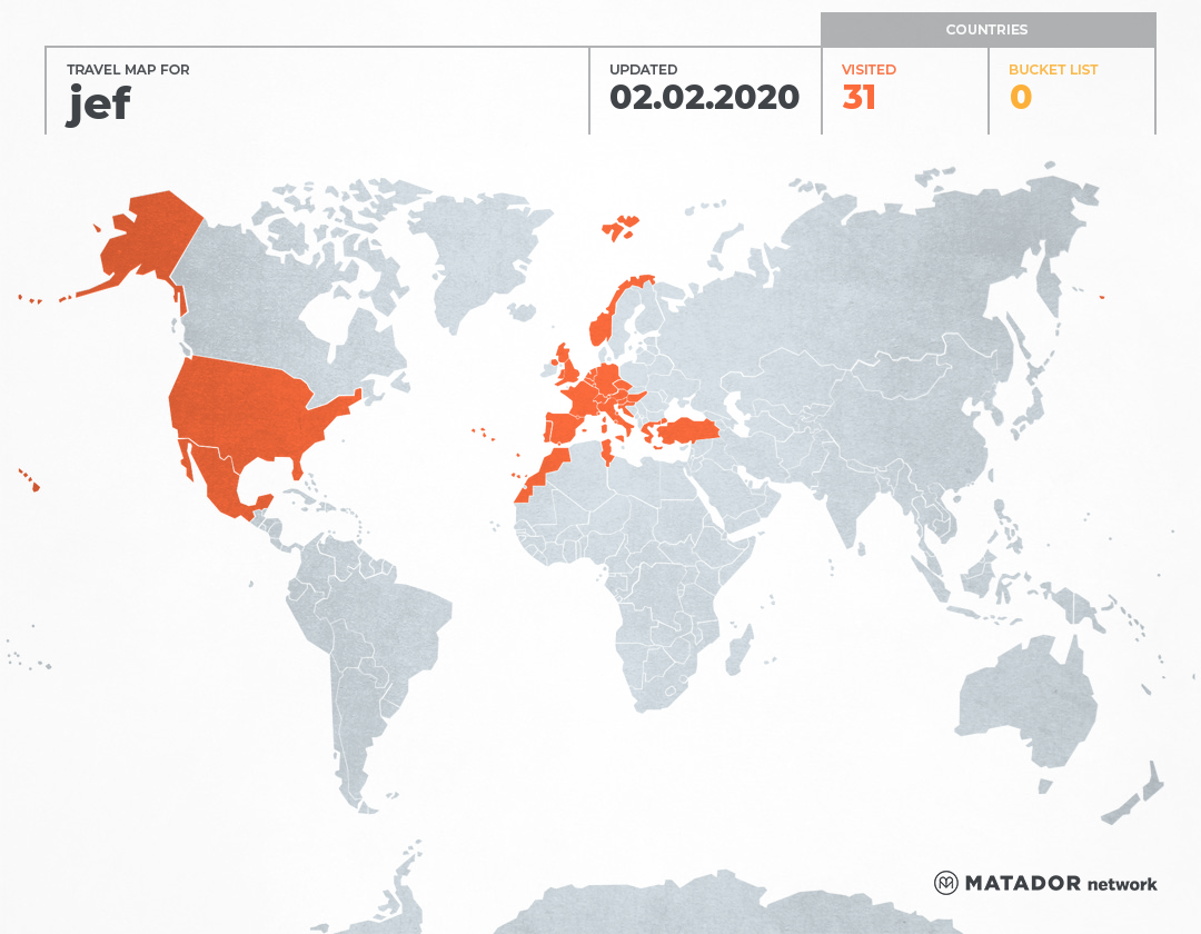Jef’s Travel Map – Matador Network