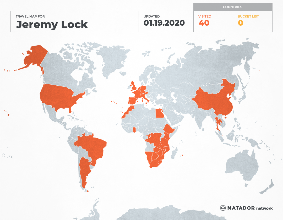 Jeremy Lock’s Travel Map – Matador Network