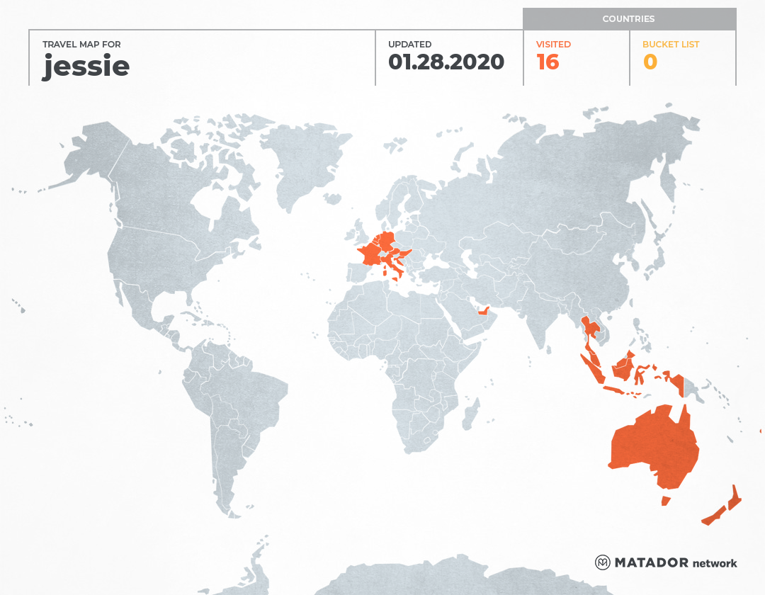 Jessie’s Travel Map – Matador Network