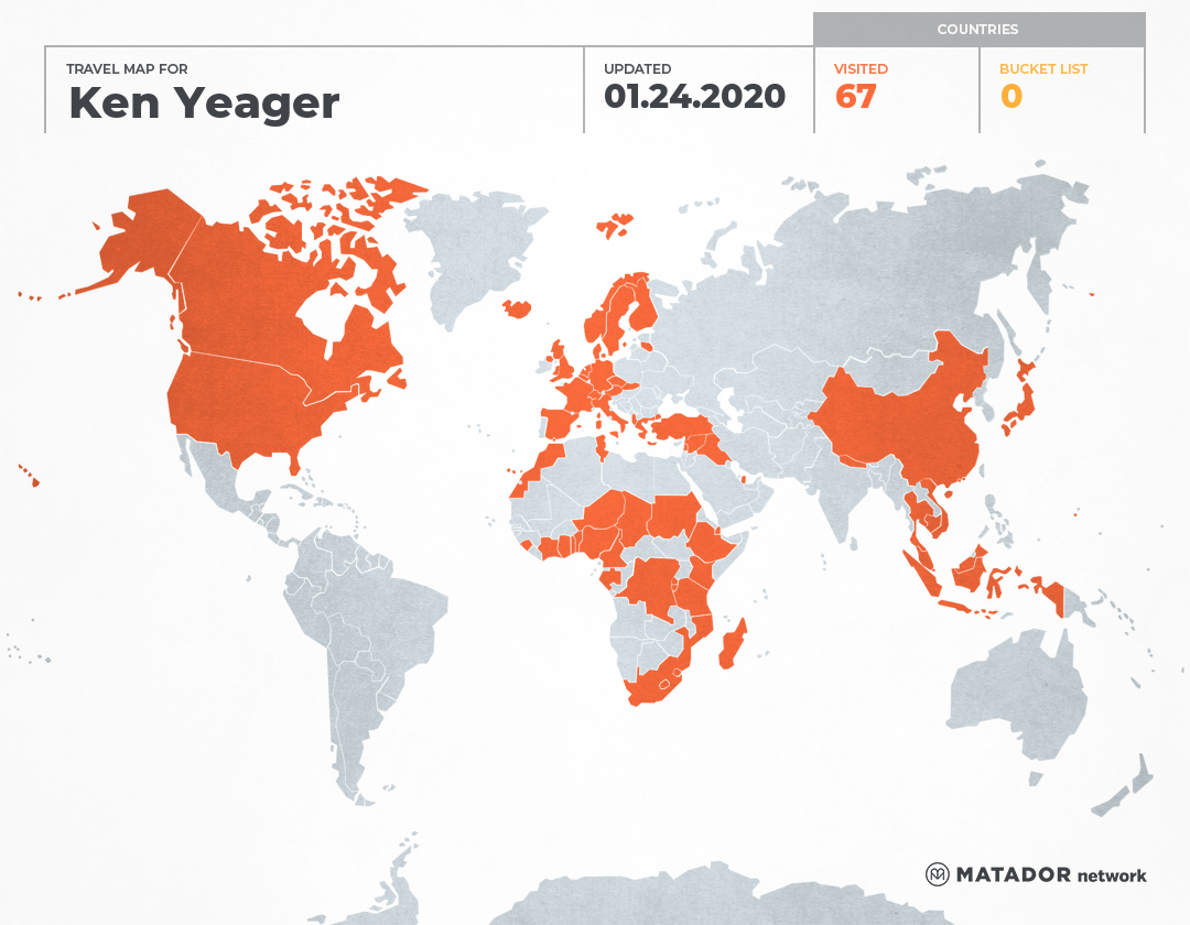 Ken Yeager’s Travel Map – Matador Network