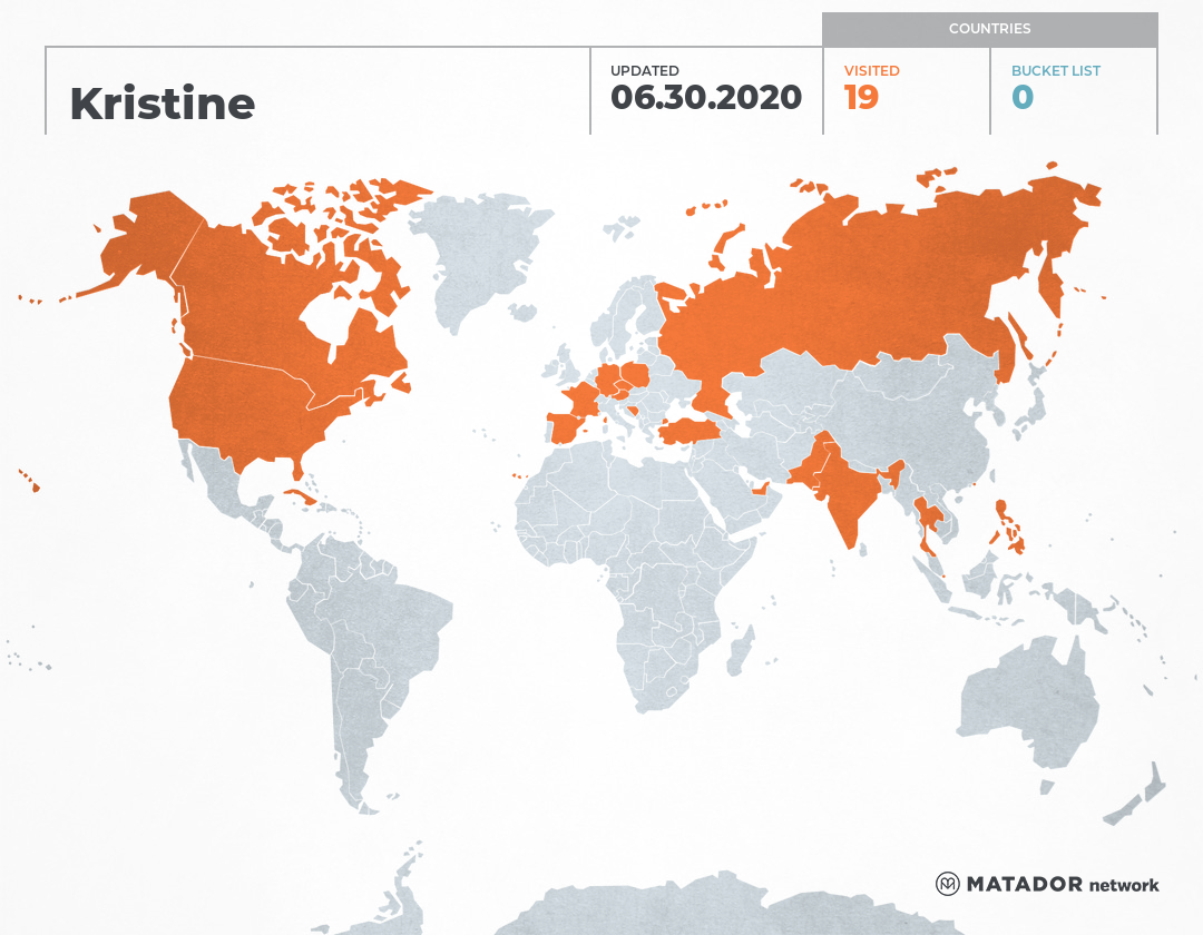 Kristine’s Travel Map – Matador Network