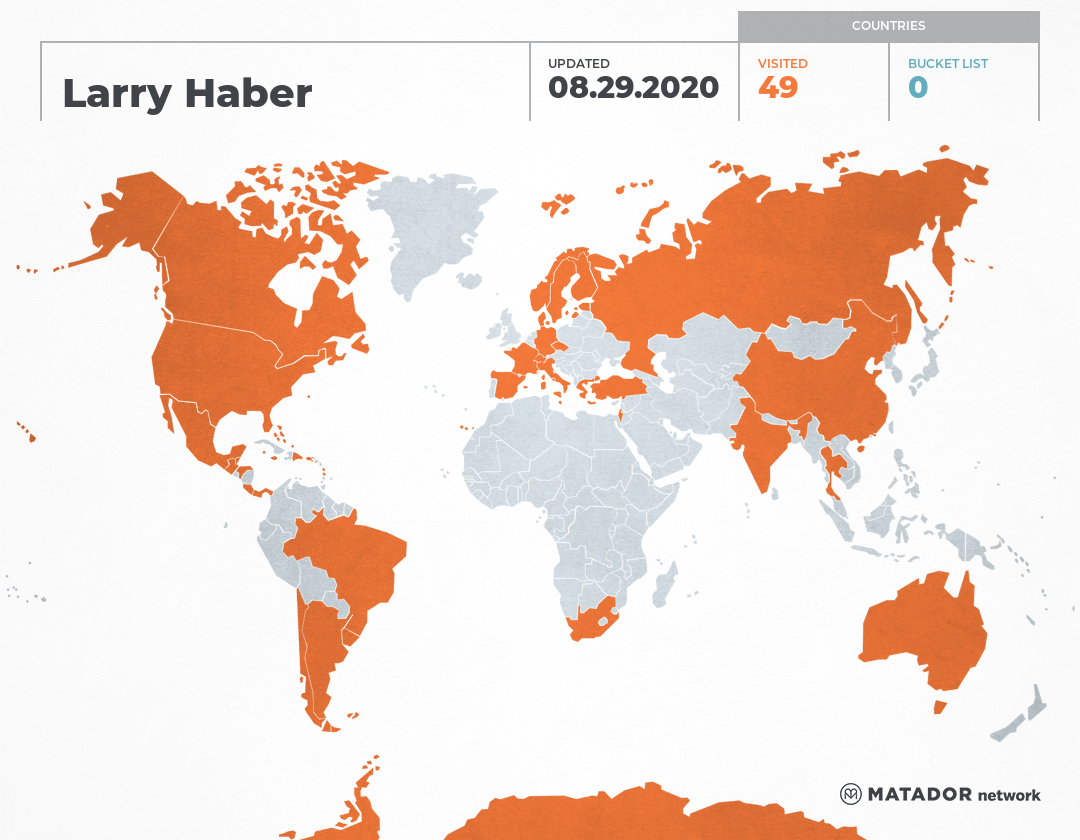 Larry Haber’s Travel Map – Matador Network