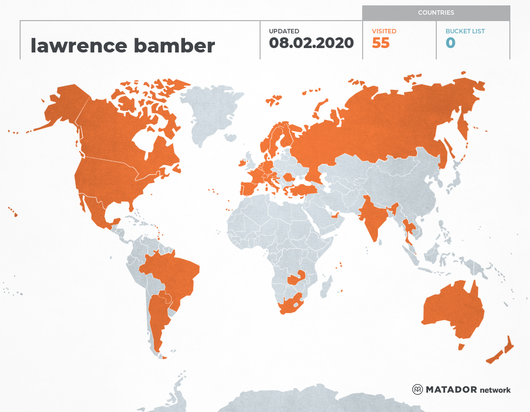 Lawrence Bamber’s Travel Map – Matador Network