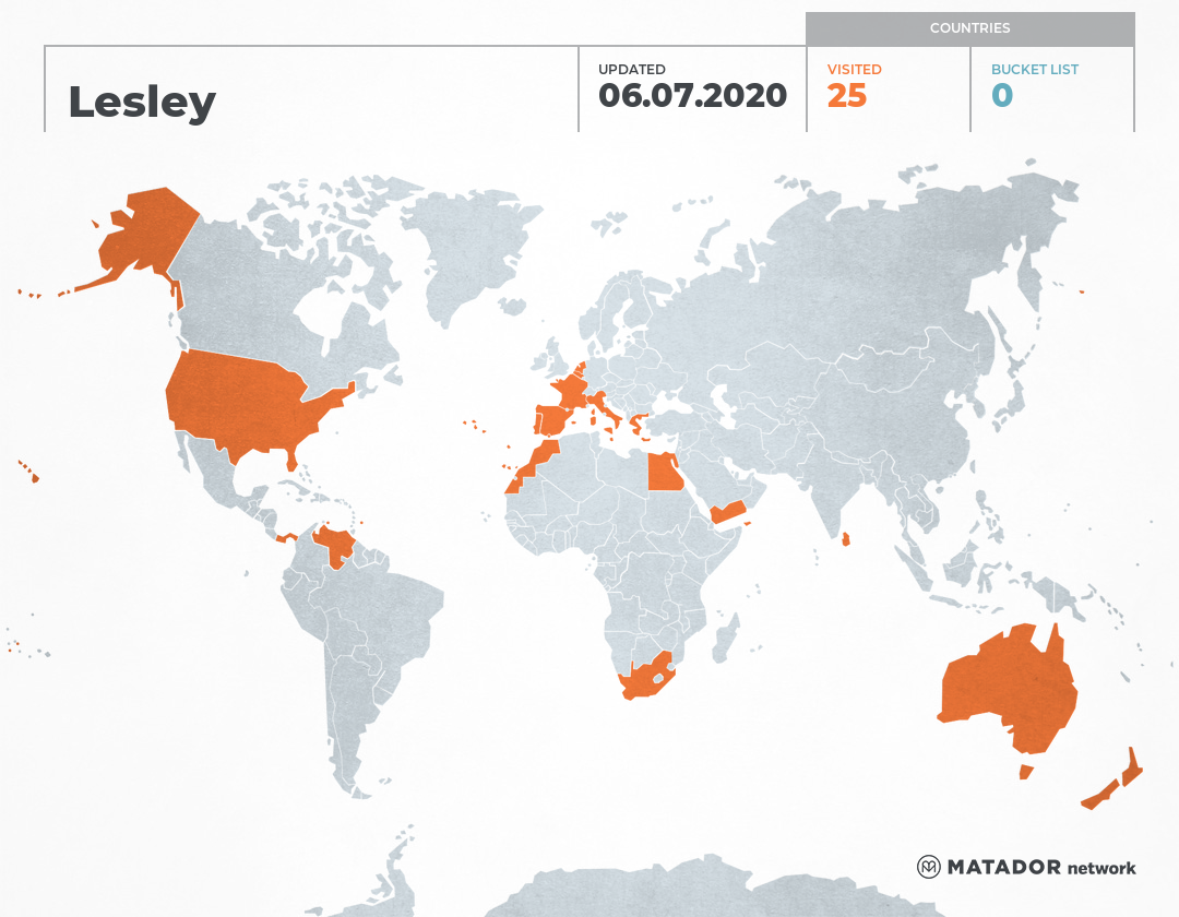 Lesley’s Travel Map – Matador Network