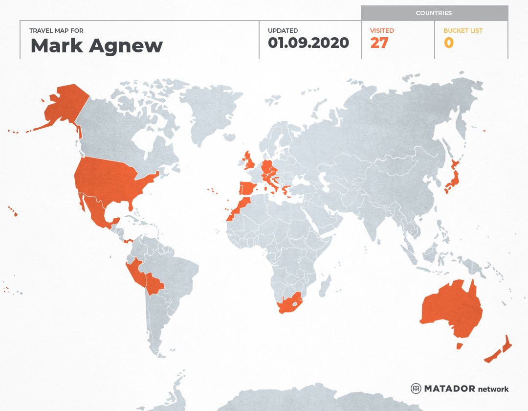 Mark Agnew’s Travel Map – Matador Network
