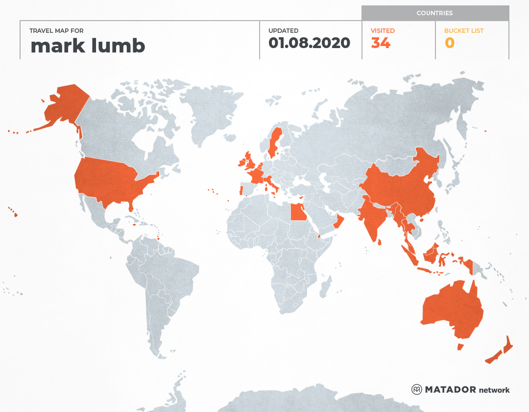 Mark Lumb’s Travel Map – Matador Network