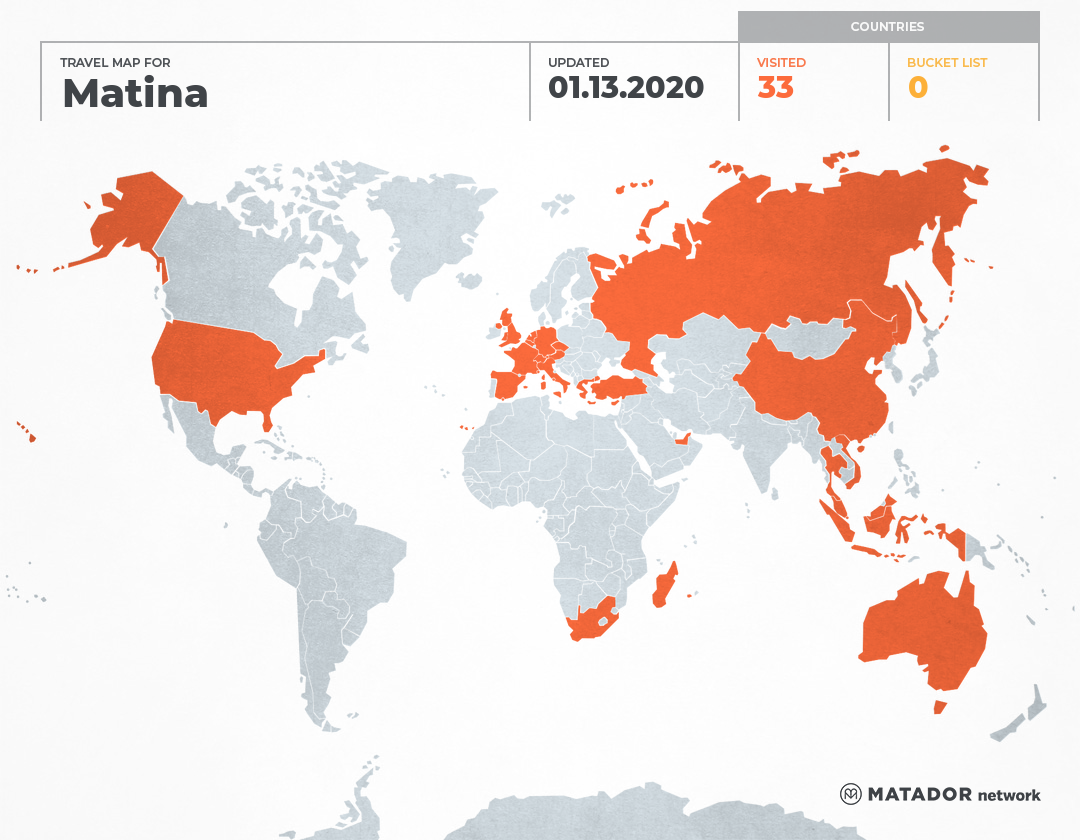 Matina’s Travel Map – Matador Network